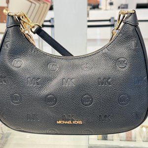 Bags | Michael Kors Cora Large Shoulder Chain Crossbody Bag Mk Embossed ...